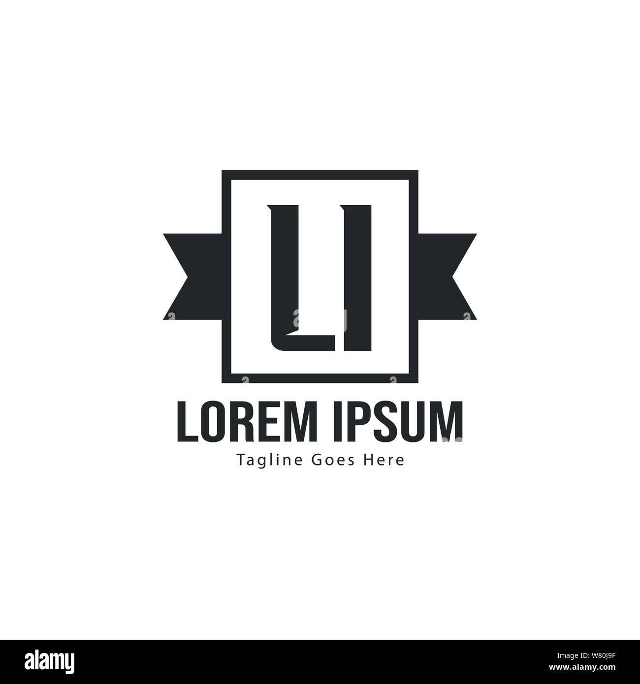 Initial LI logo template with modern frame. Minimalist LI letter logo ...