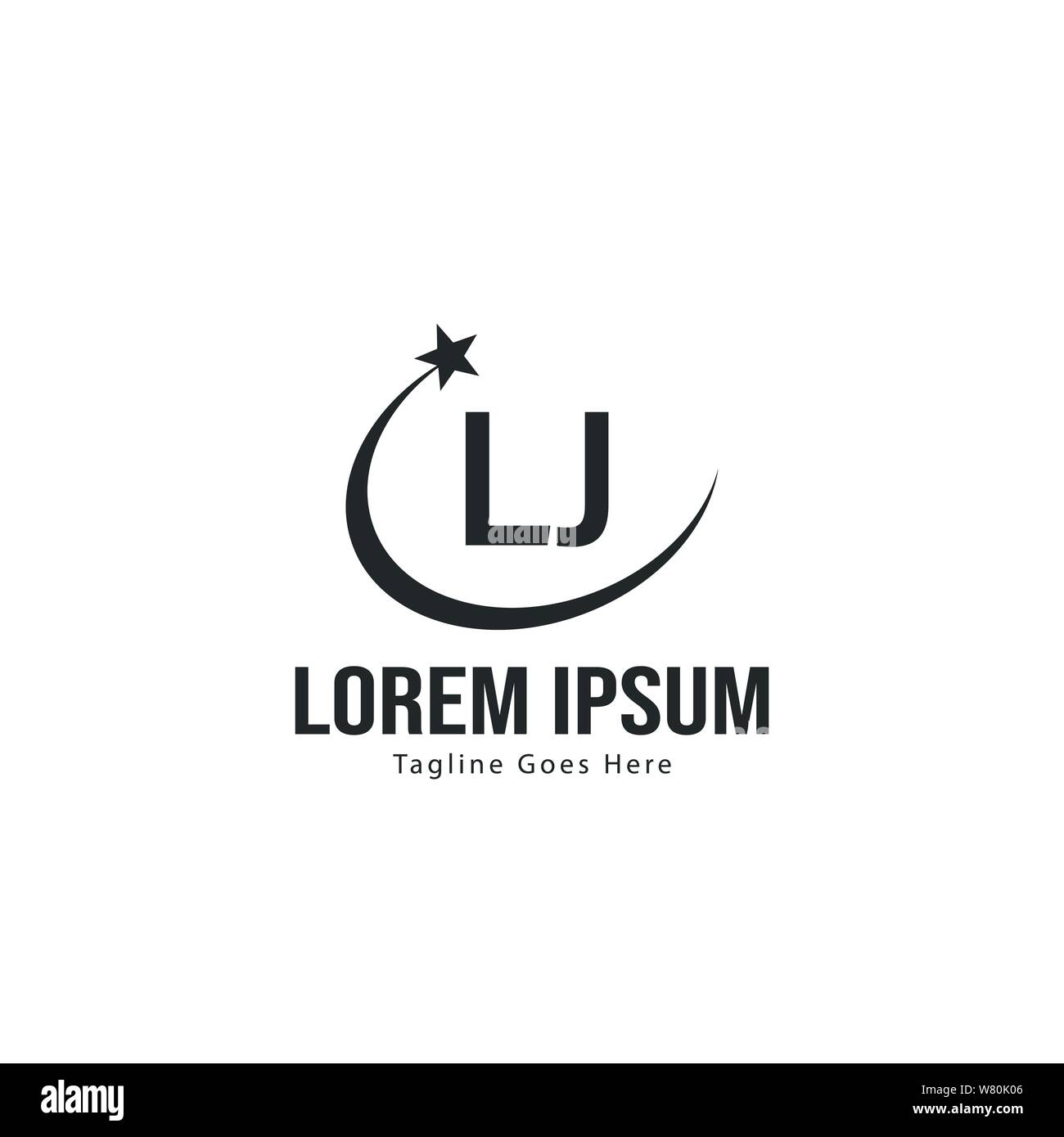 Initial LJ logo template with modern frame. Minimalist LJ letter logo ...