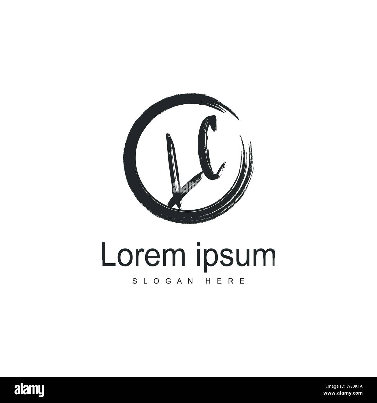 Initial LC logo template with modern frame. Minimalist LC letter logo ...