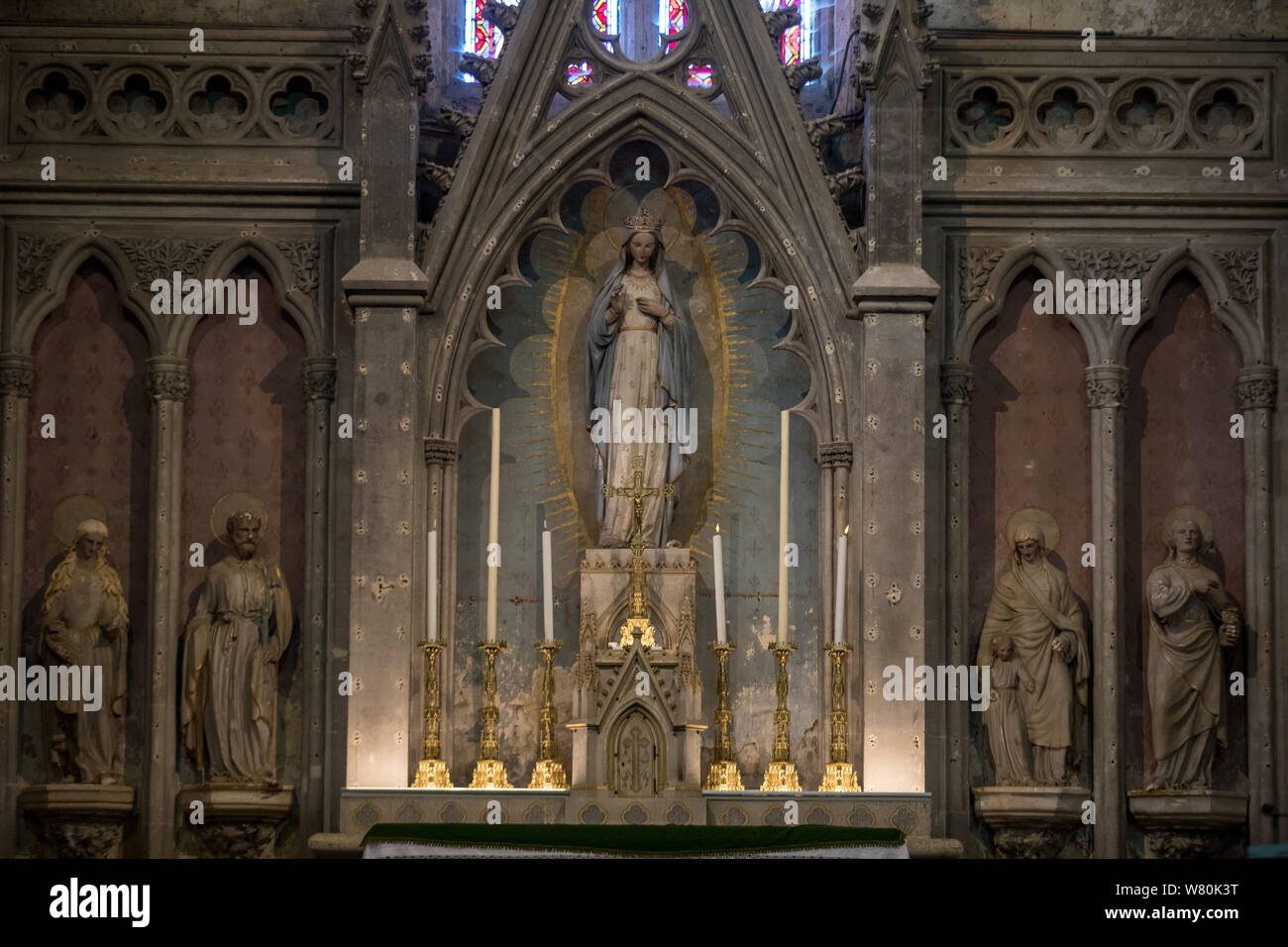 Saint Emilion, France - September 8, 2018: Altar in the Collegiale ...