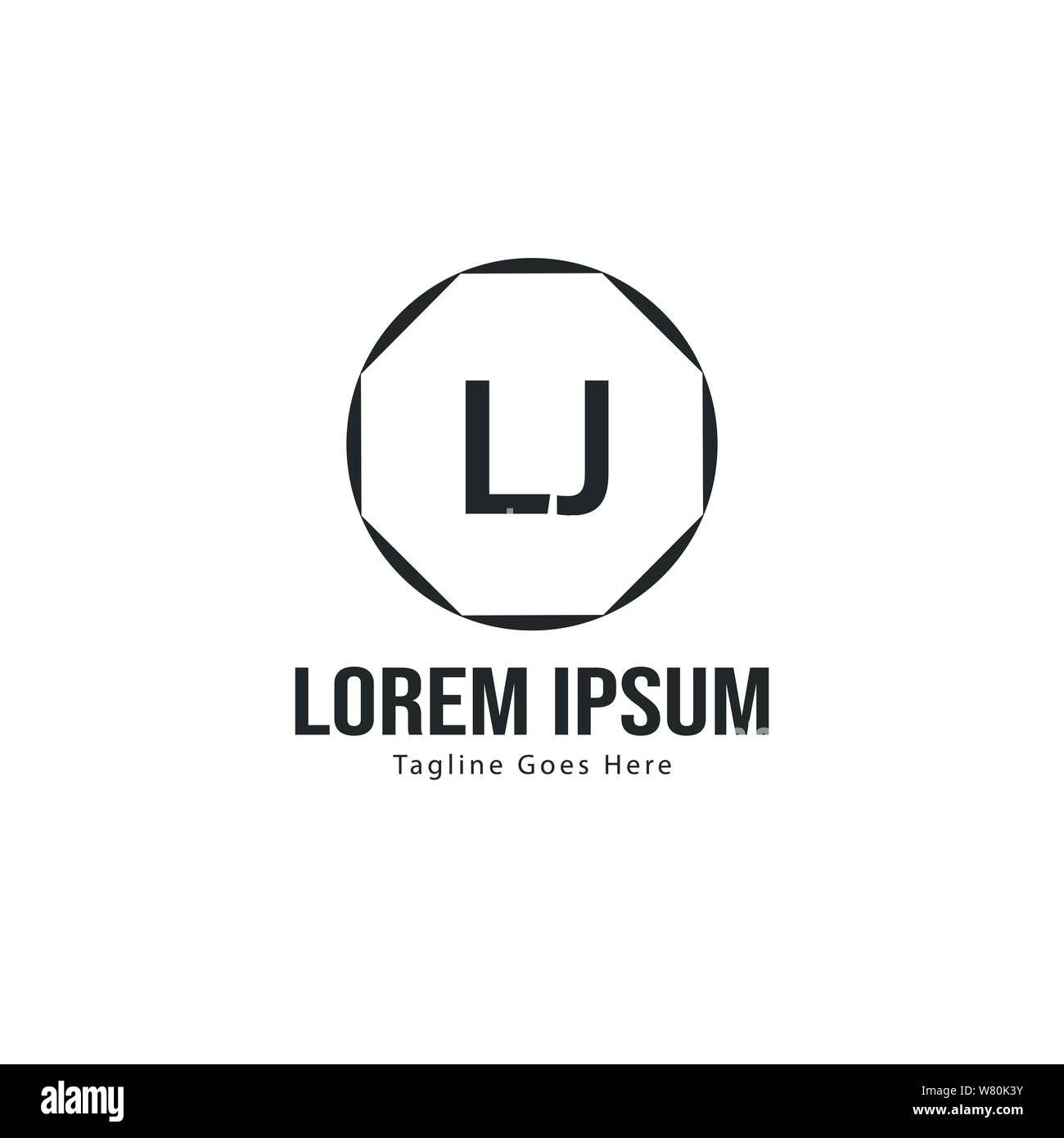 Initial LJ logo template with modern frame. Minimalist LJ letter logo ...