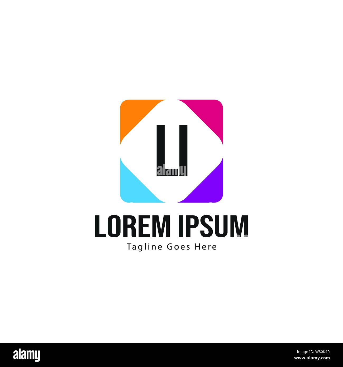 Initial LI logo template with modern frame. Minimalist LI letter logo ...