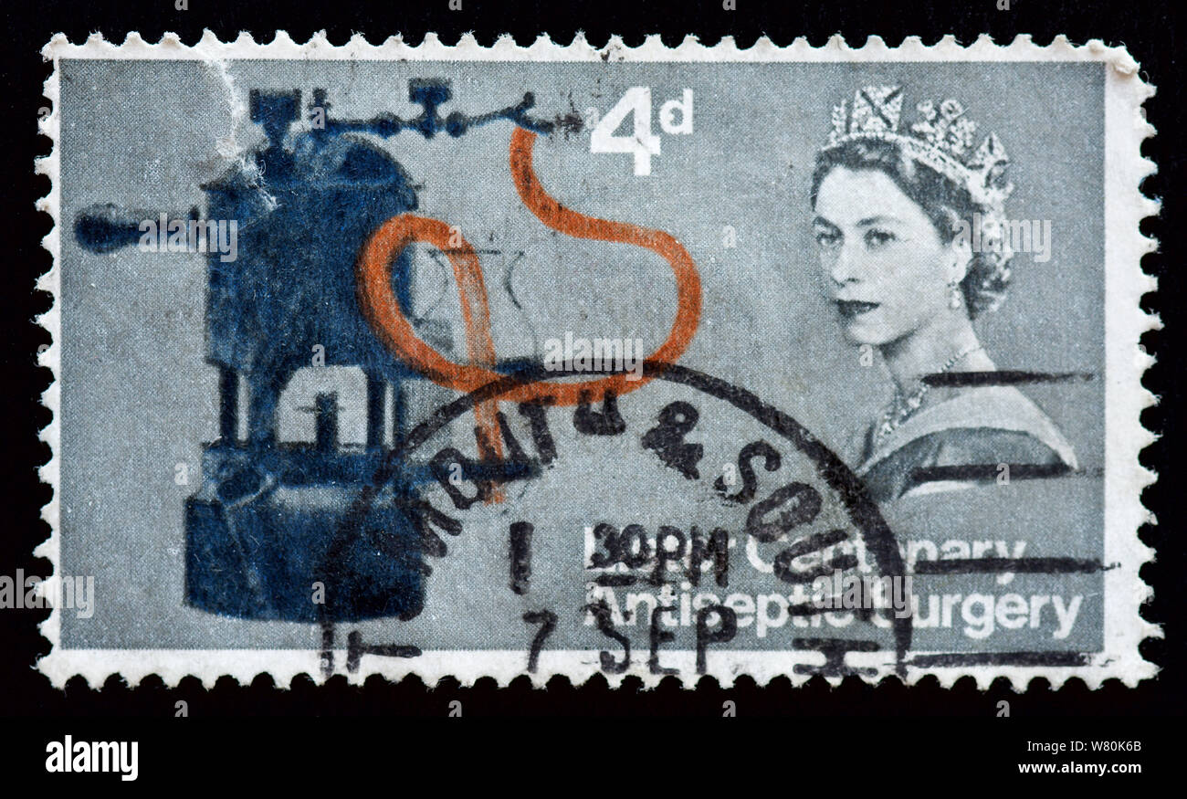 Great Britain Postage Stamp - Lister Centenary Antiseptic Surgery Stock ...