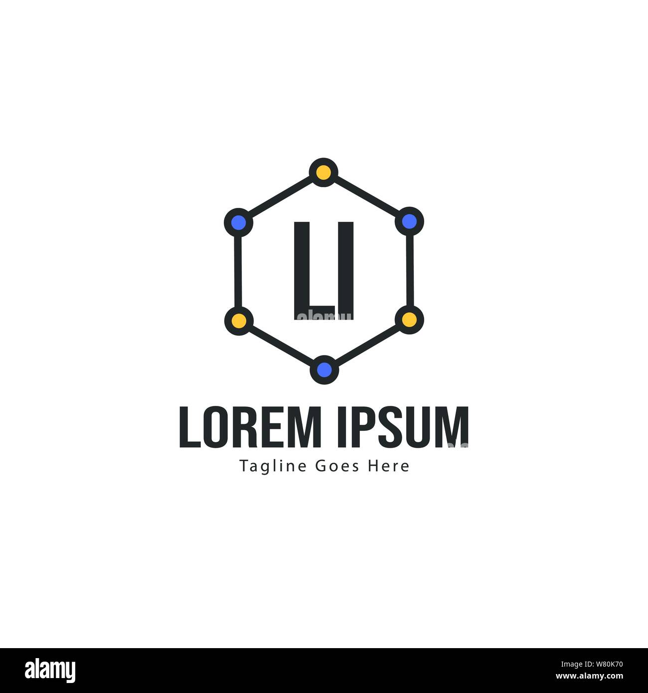 Initial LI logo template with modern frame. Minimalist LI letter logo ...