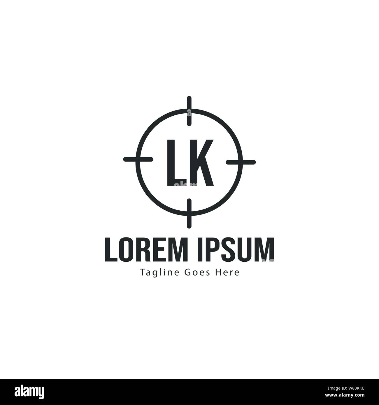 Initial LK logo template with modern frame. Minimalist LK letter logo ...