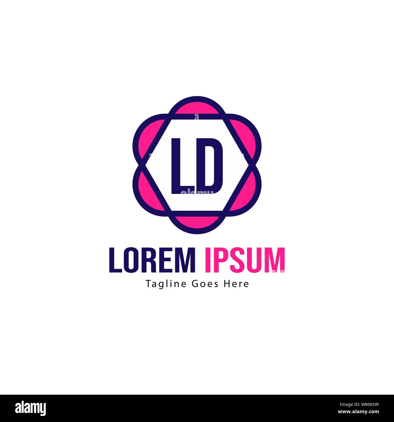 Initial LD logo template with modern frame. Minimalist LD letter logo ...