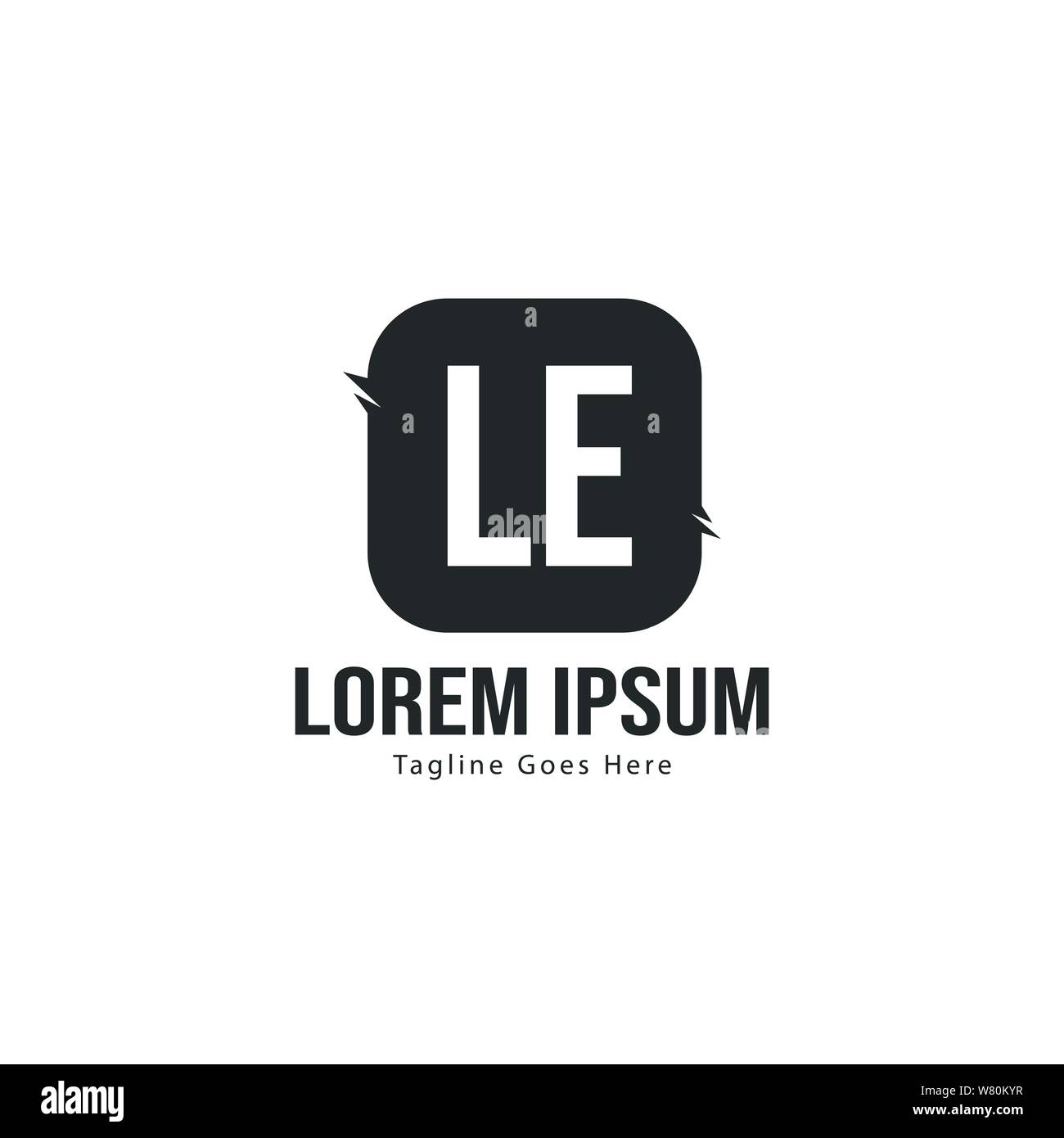 Initial LE logo template with modern frame. Minimalist LE letter logo ...