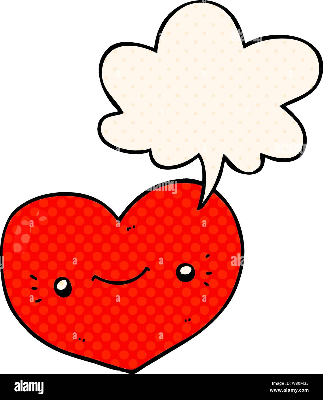 heart cartoon character with speech bubble in comic book style Stock ...