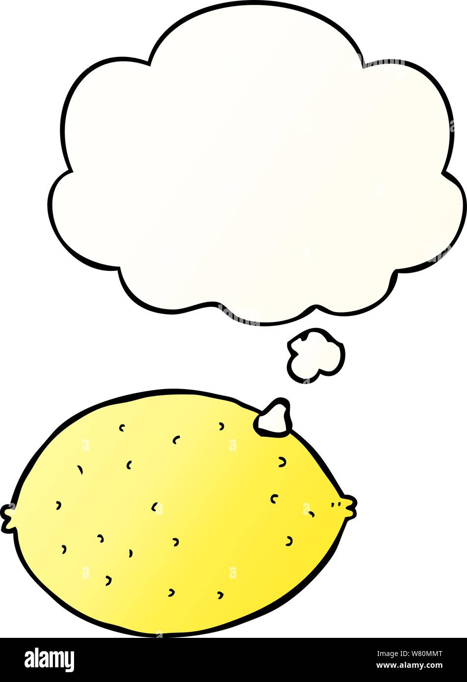 cartoon lemon with thought bubble in smooth gradient style Stock Vector ...