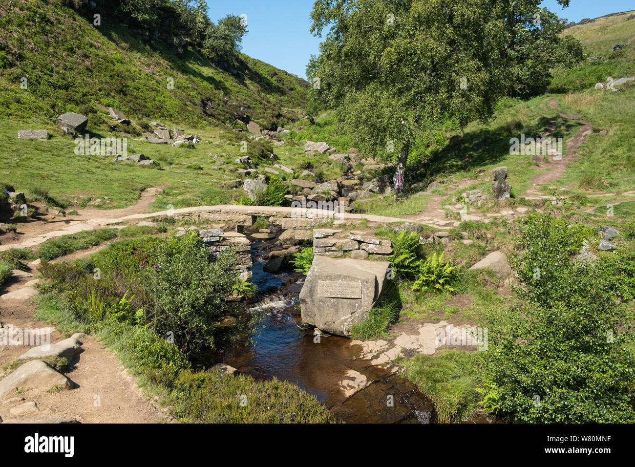 The Bronte Bridge, Haworth Moor, West Yorkshire, England Stock Photo ...