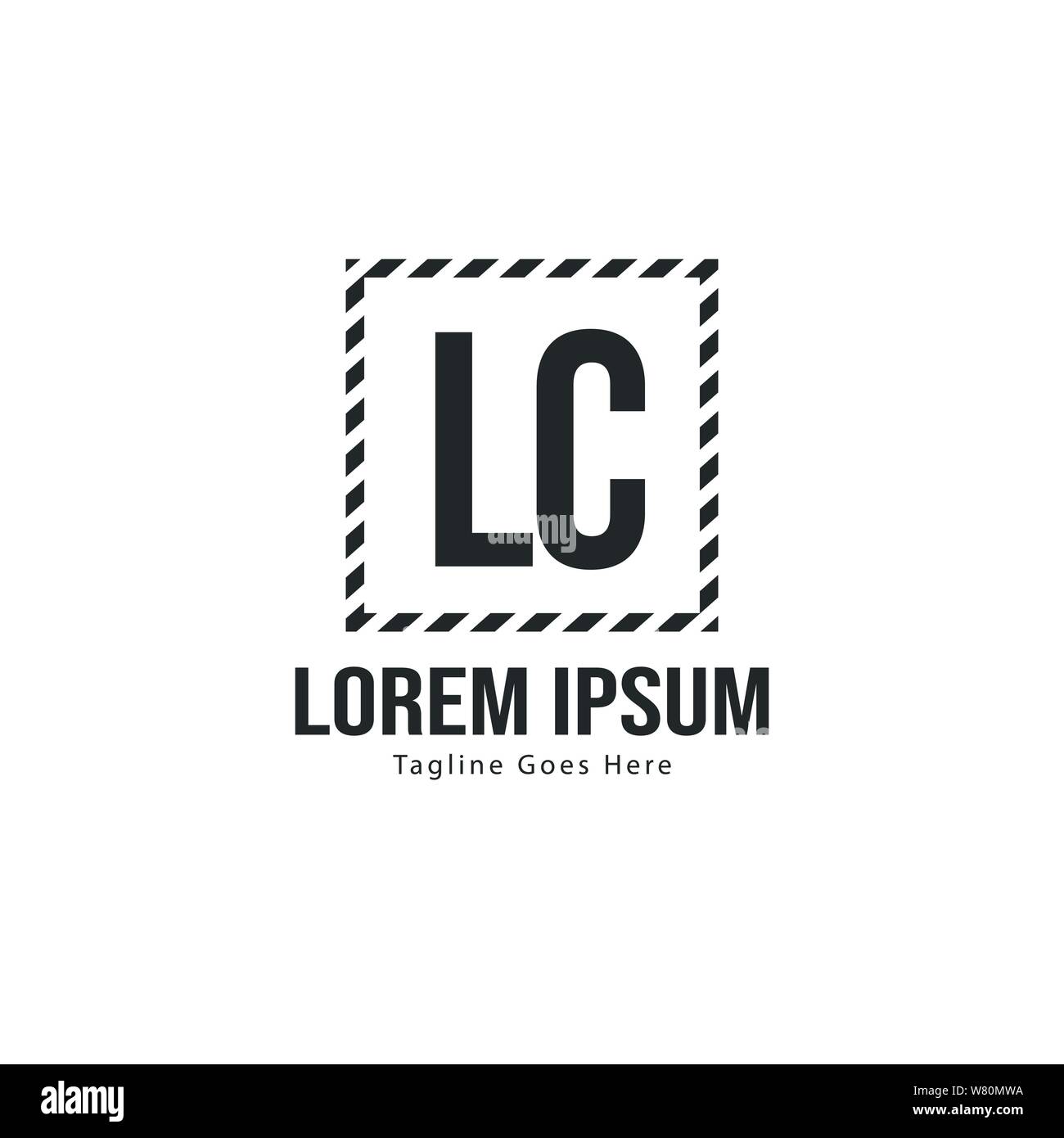 Initial LC logo template with modern frame. Minimalist LC letter logo ...