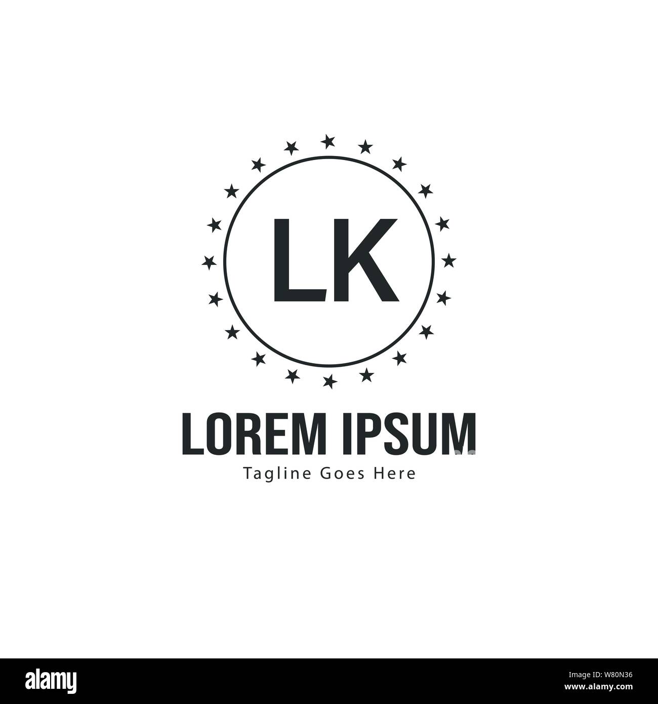 Initial LK logo template with modern frame. Minimalist LK letter logo ...