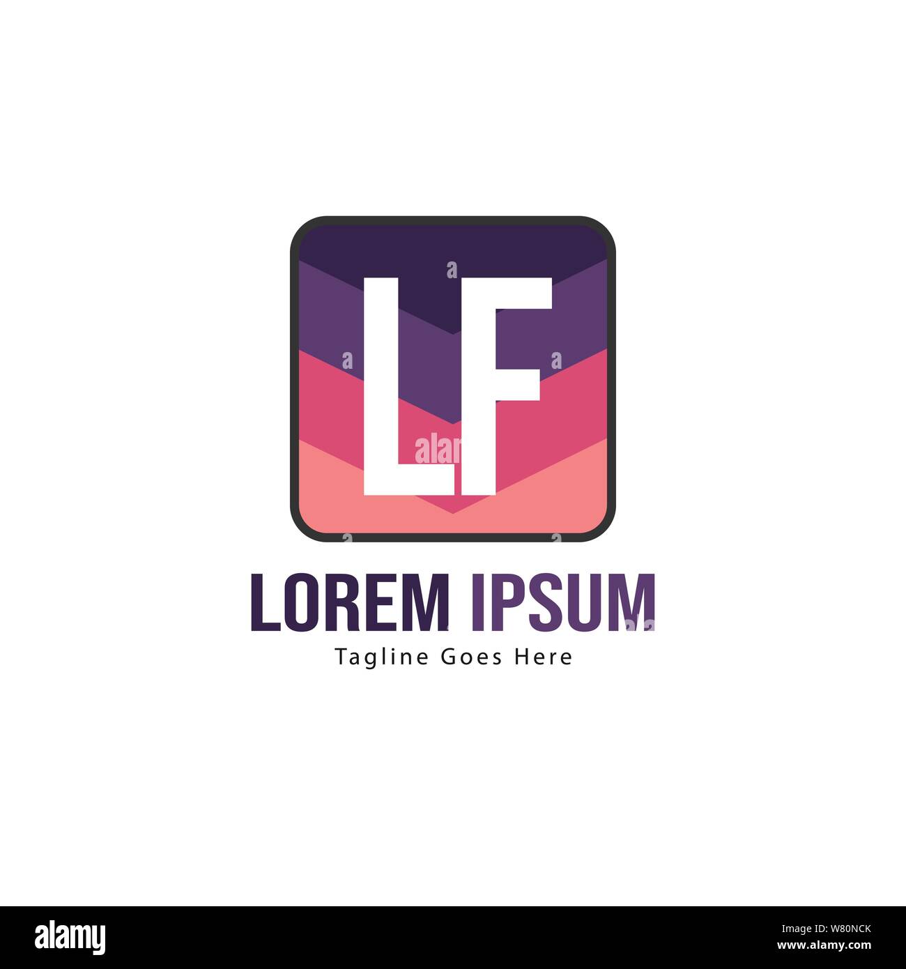 Initial LF logo template with modern frame. Minimalist LF letter logo ...