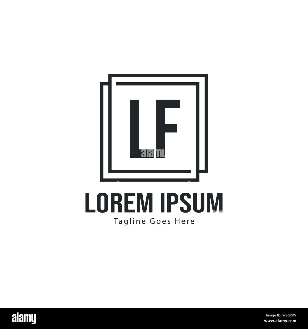 Initial LF logo template with modern frame. Minimalist LF letter logo ...