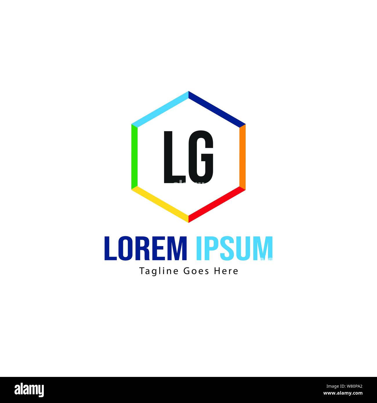 Initial LG logo template with modern frame. Minimalist LG letter logo ...