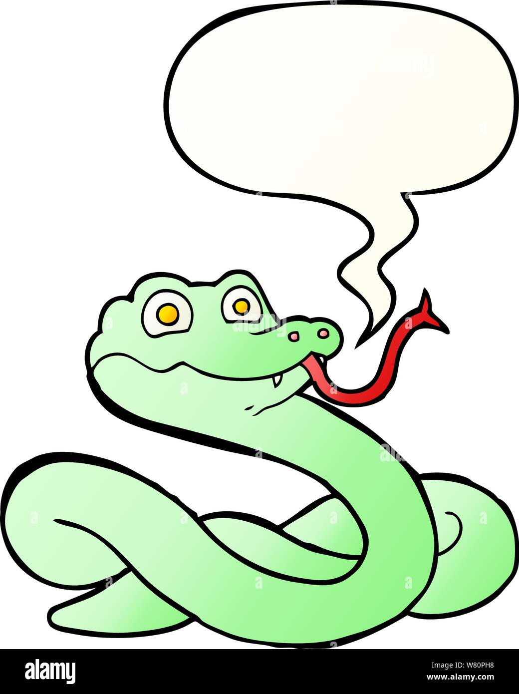 cartoon snake with speech bubble in smooth gradient style Stock Vector ...