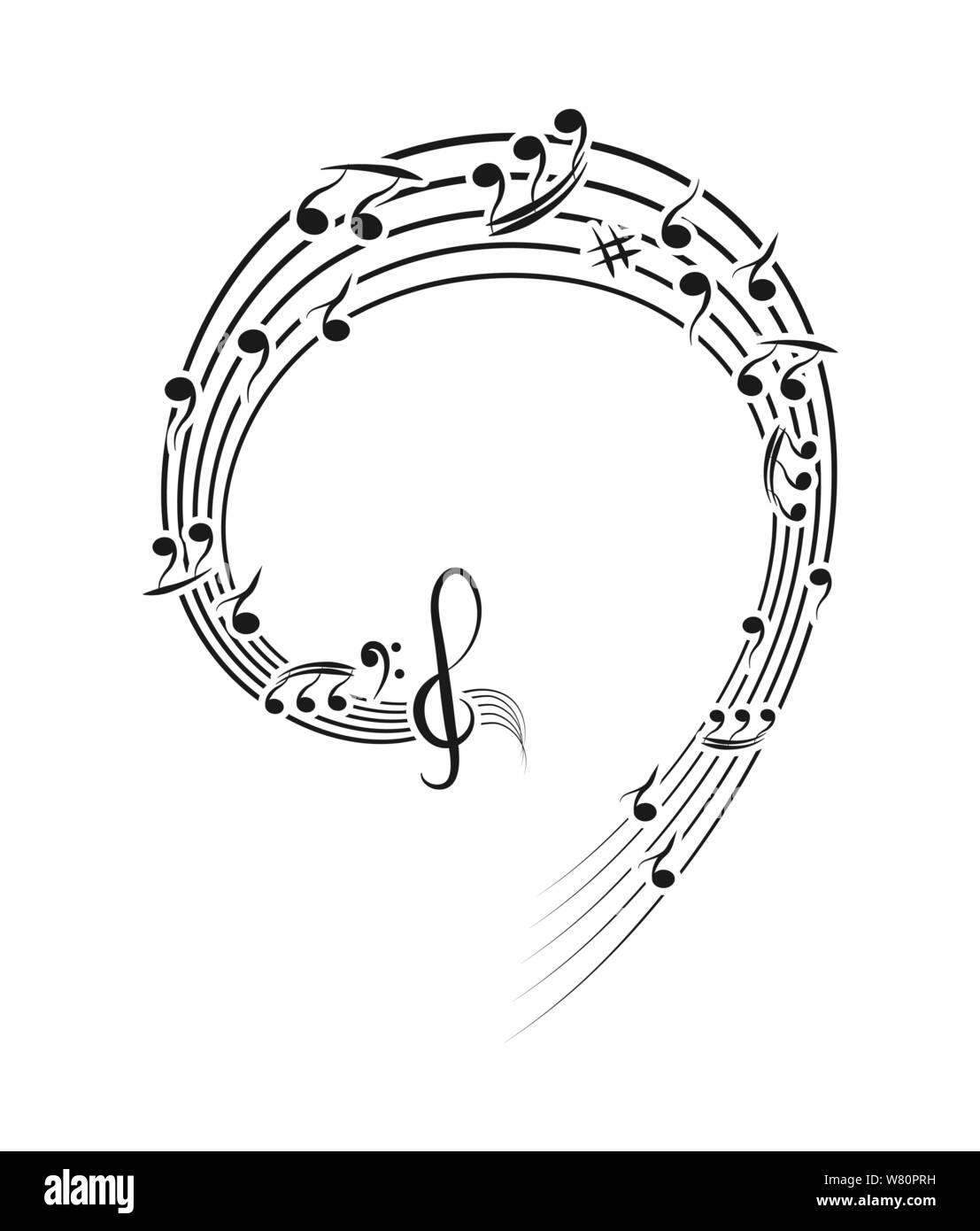 Musical notes on the stave, simple design Stock Vector Image & Art - Alamy