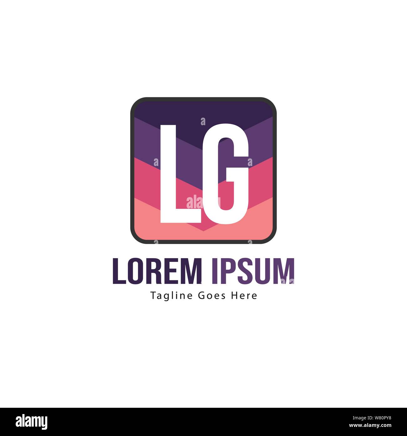 Initial LG logo template with modern frame. Minimalist LG letter logo ...
