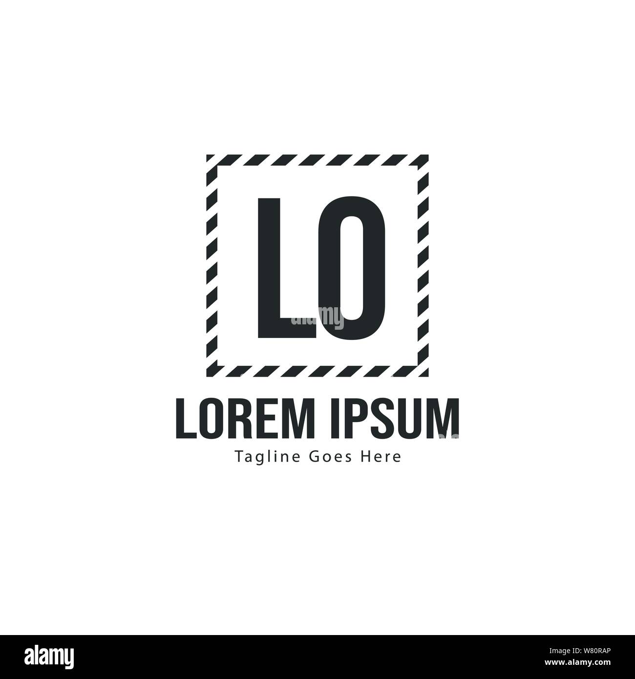 Initial LO logo template with modern frame. Minimalist LO letter logo ...