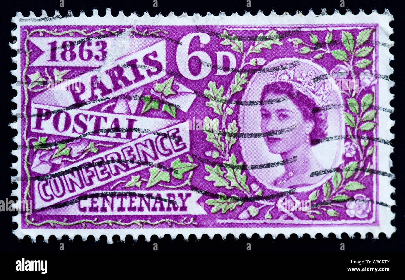 Great Britain Postage Stamp - Paris conference Stock Photo - Alamy