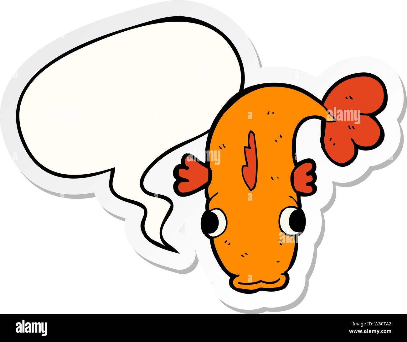 cartoon fish with speech bubble sticker Stock Vector Image & Art - Alamy