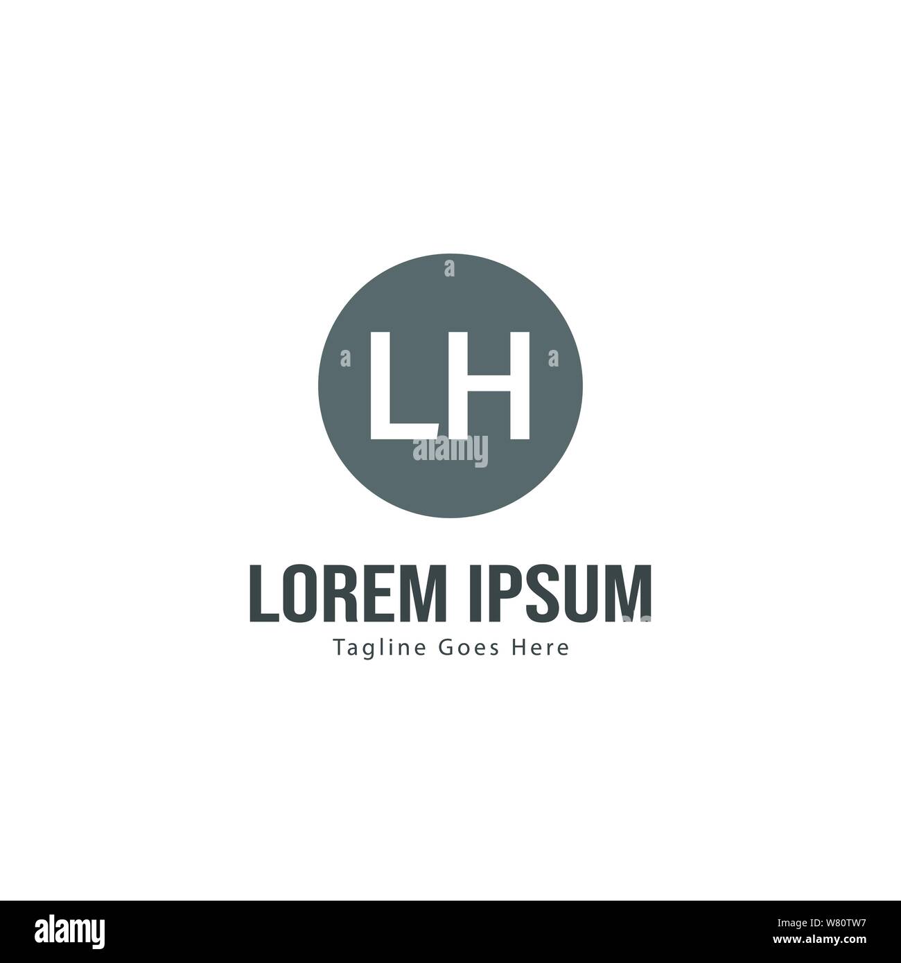 Initial LH logo template with modern frame. Minimalist LH letter logo ...