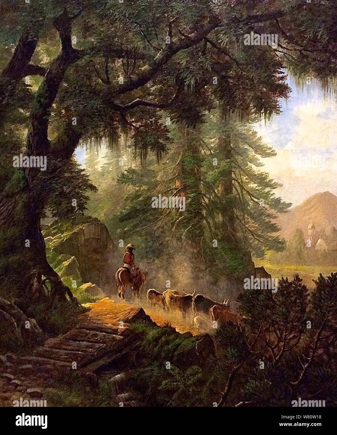 'Cattle Drive near the Mission' by Edwin Deakin, 1876 Stock Photo - Alamy