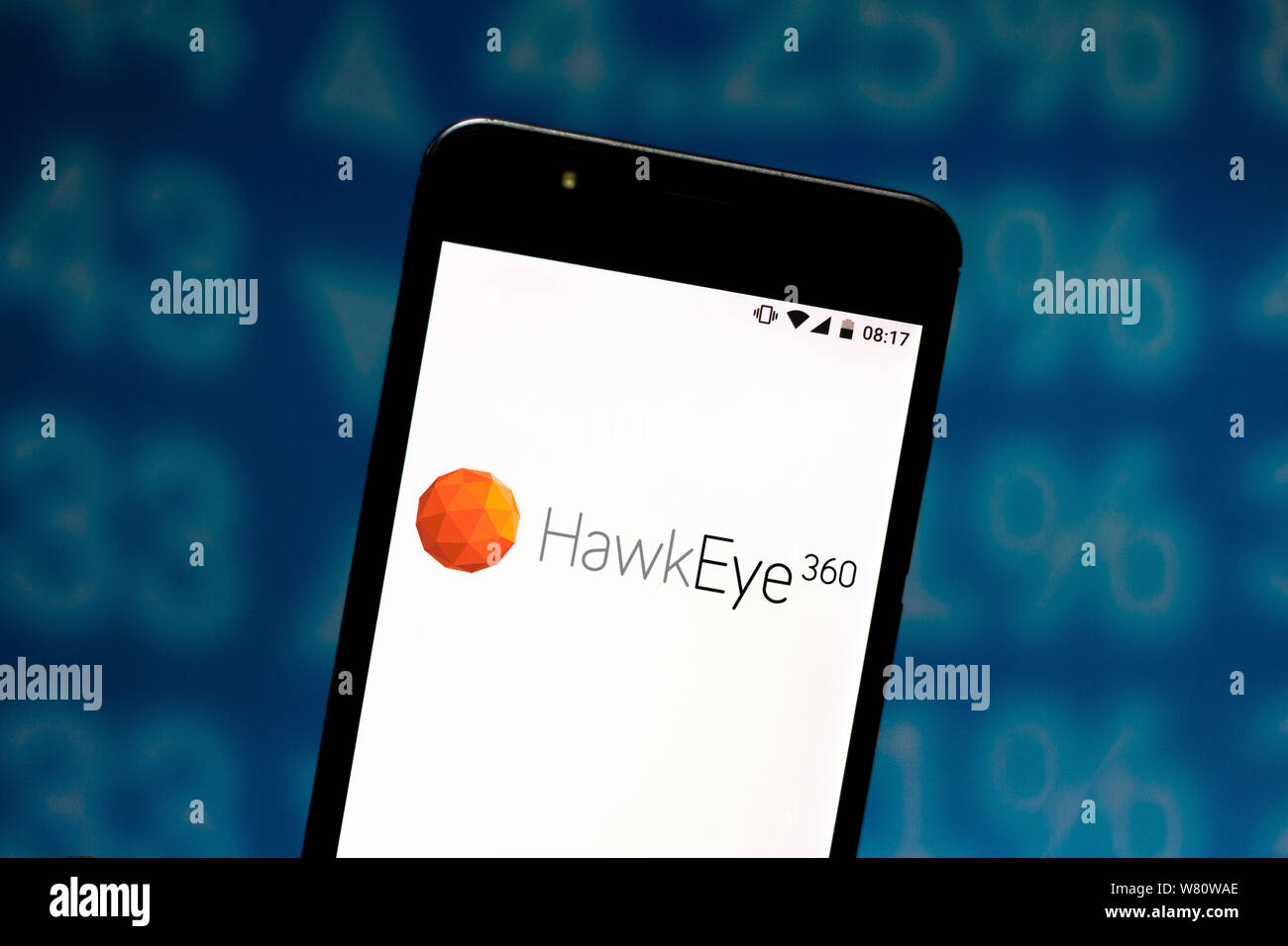 In this photo illustration the HawkEye 360 logo is seen displayed on a ...