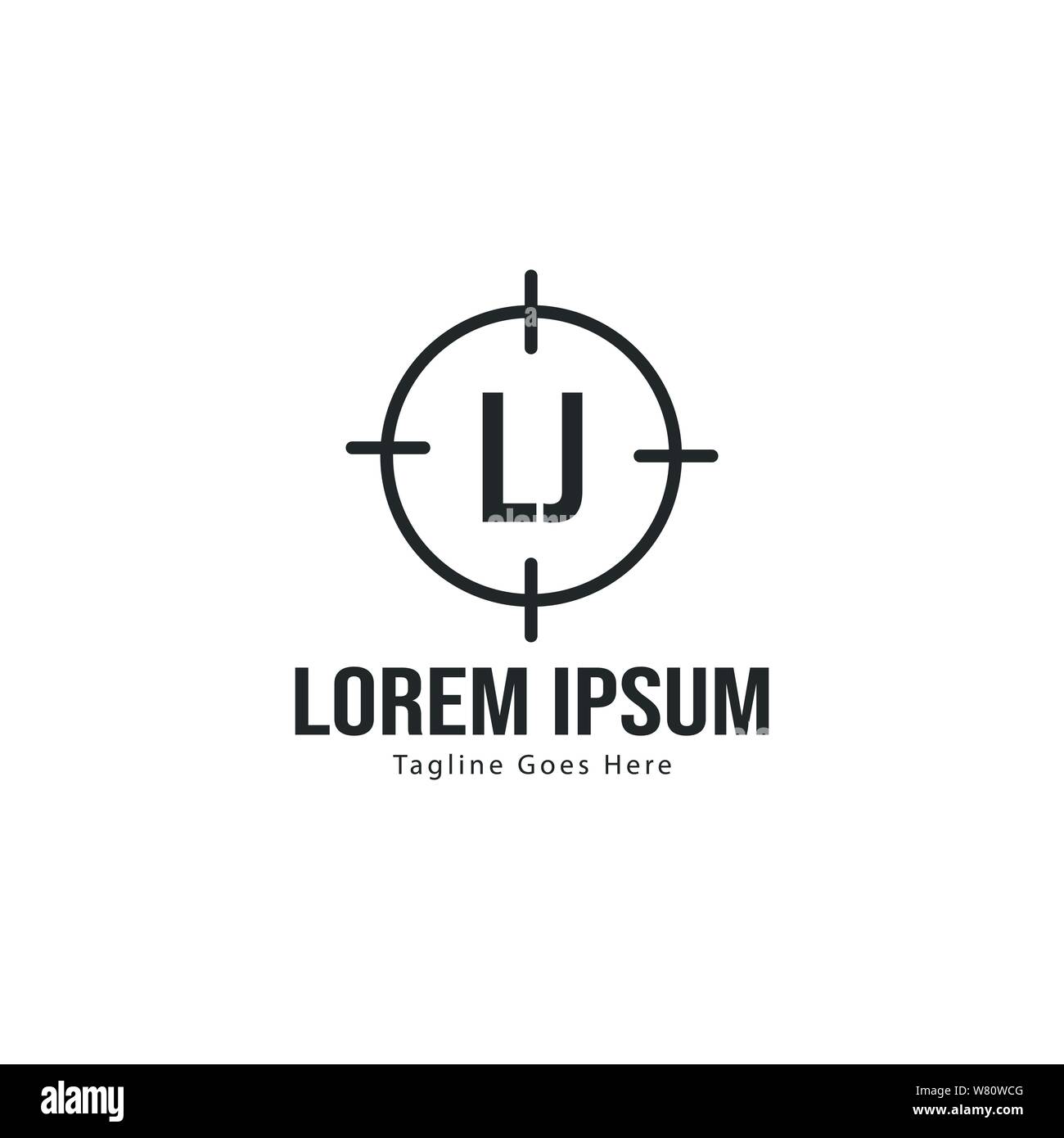 Initial LJ logo template with modern frame. Minimalist LJ letter logo ...