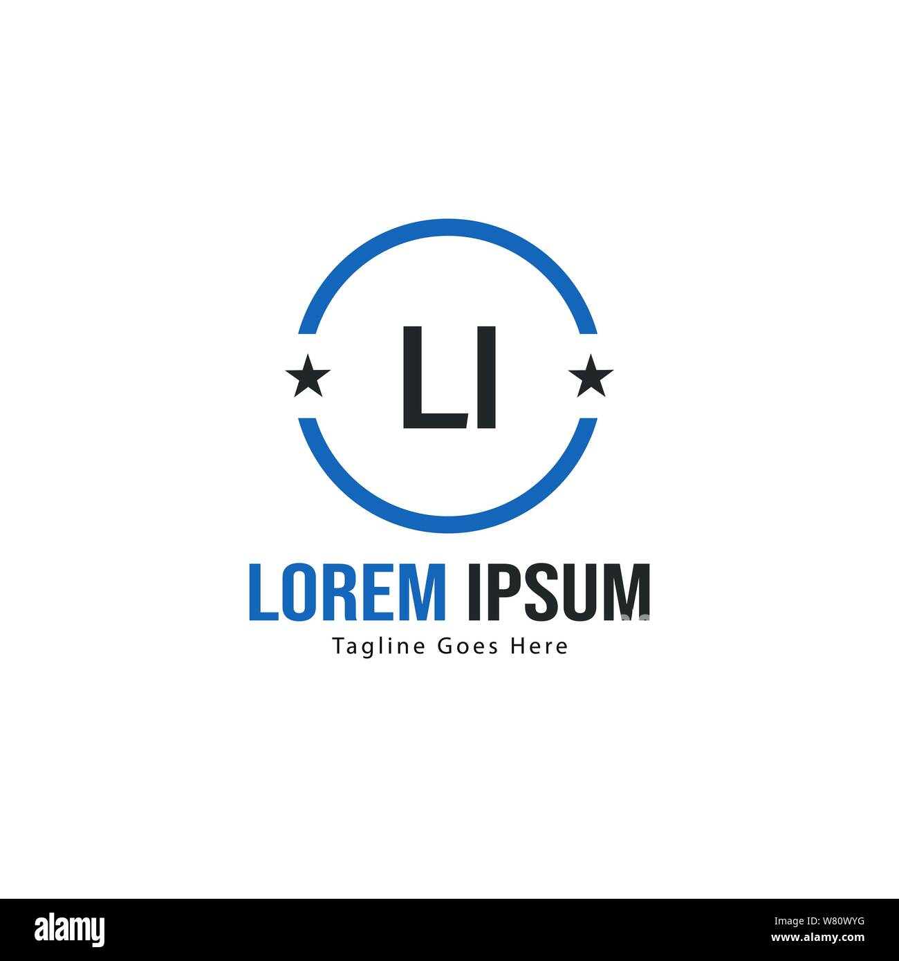 Initial LI logo template with modern frame. Minimalist LI letter logo ...