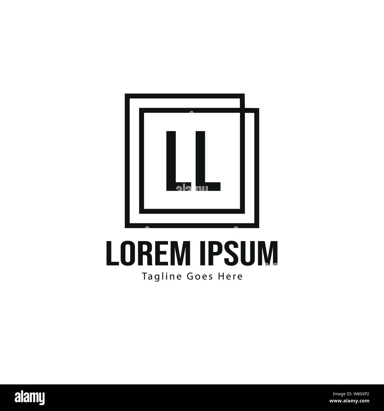 Initial LL logo template with modern frame. Minimalist LL letter logo ...