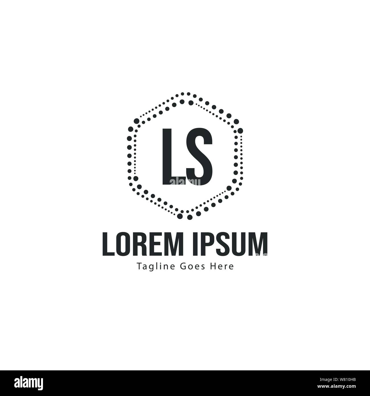 Initial LS logo template with modern frame. Minimalist LS letter logo ...