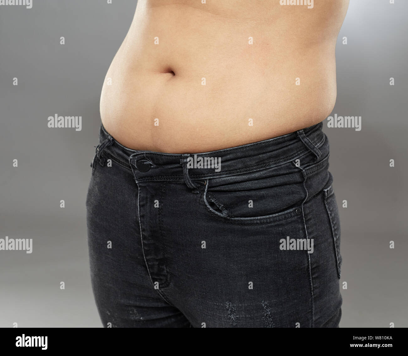 Closeup of an overweight woman's body Stock Photo - Alamy