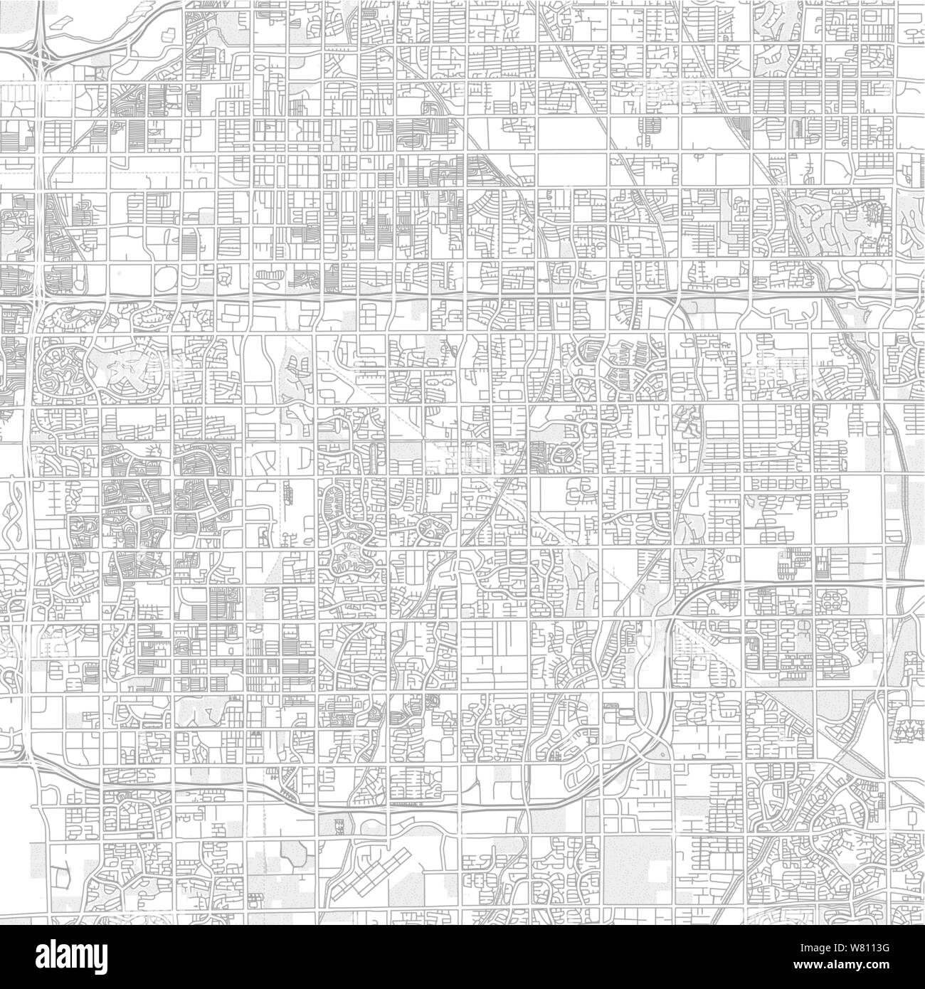 Gilbert, Arizona, USA, bright outlined vector map with bigger and minor ...