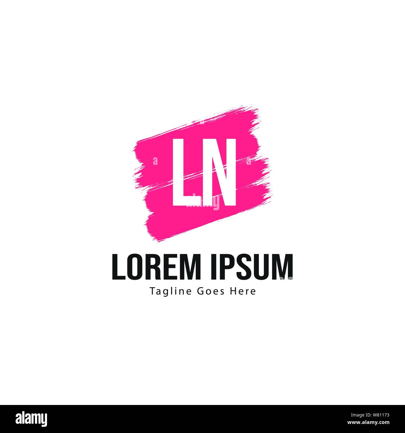 Initial LN logo template with modern frame. Minimalist LN letter logo ...