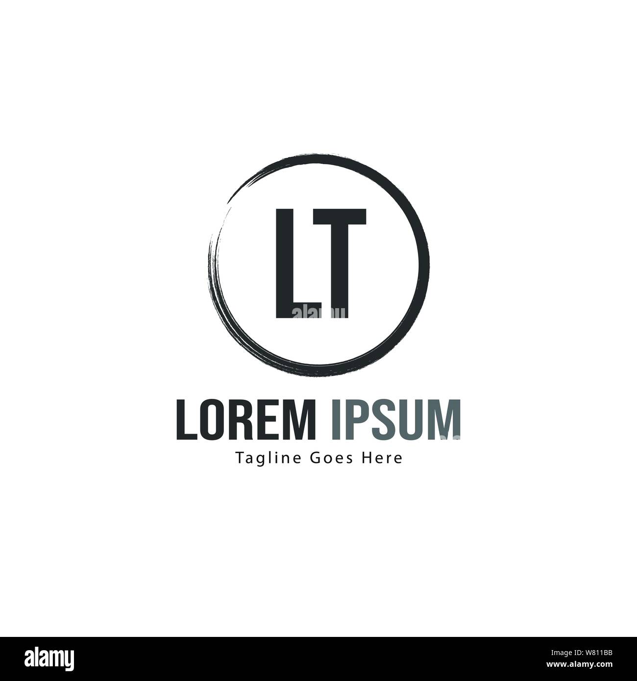 Initial LT logo template with modern frame. Minimalist LT letter logo ...