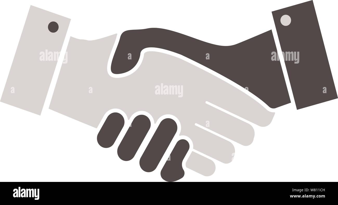simple flat grey handshake icon or symbol vector illustration Stock ...