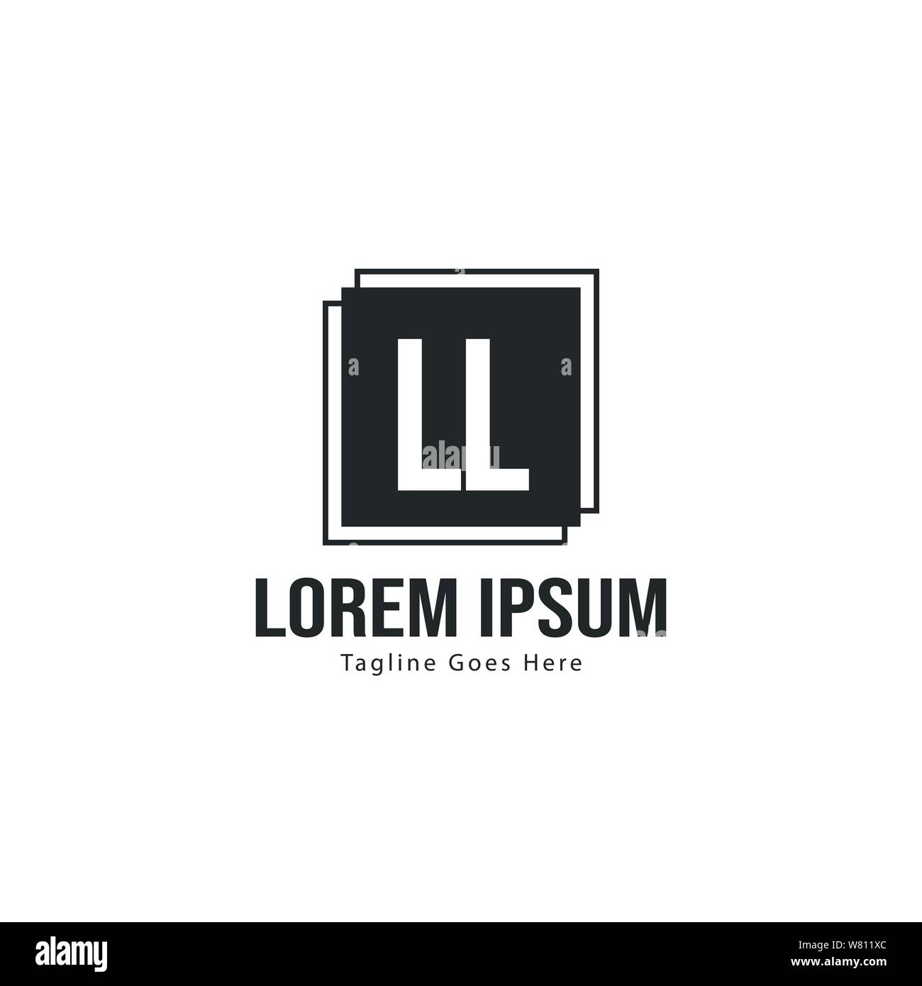 Initial LL logo template with modern frame. Minimalist LL letter logo ...