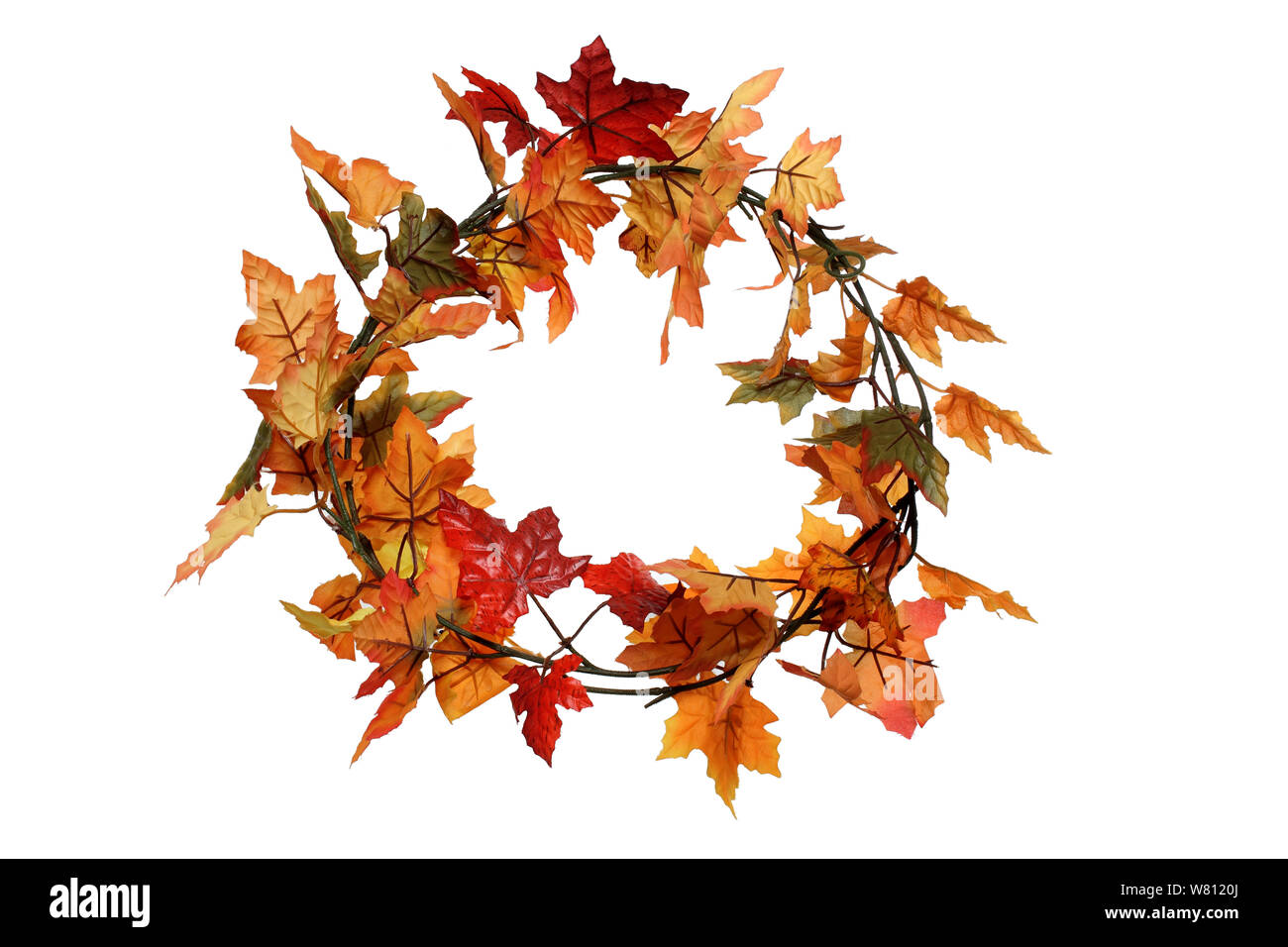 Autumn wreath maple leaves Cut Out Stock Images & Pictures - Alamy