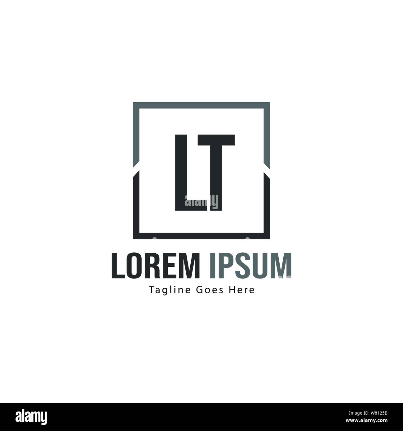 Initial LT logo template with modern frame. Minimalist LT letter logo ...