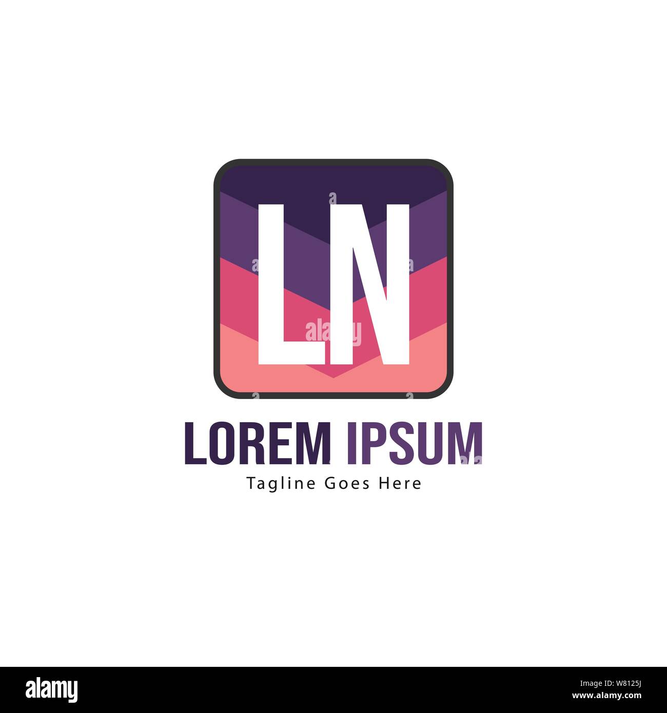 Initial LN logo template with modern frame. Minimalist LN letter logo ...