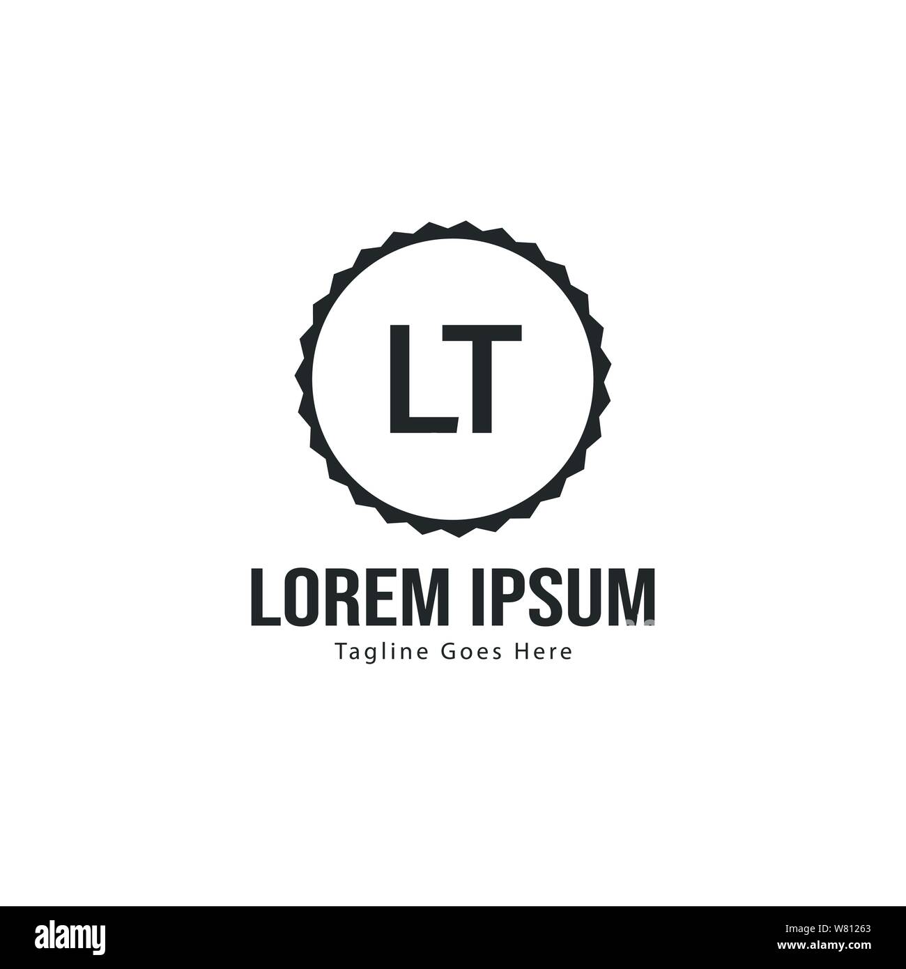 Initial LT logo template with modern frame. Minimalist LT letter logo ...
