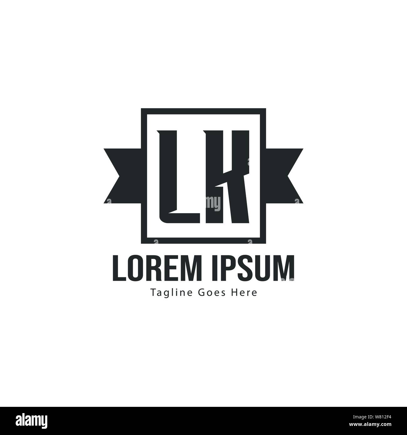 Initial LK logo template with modern frame. Minimalist LK letter logo ...