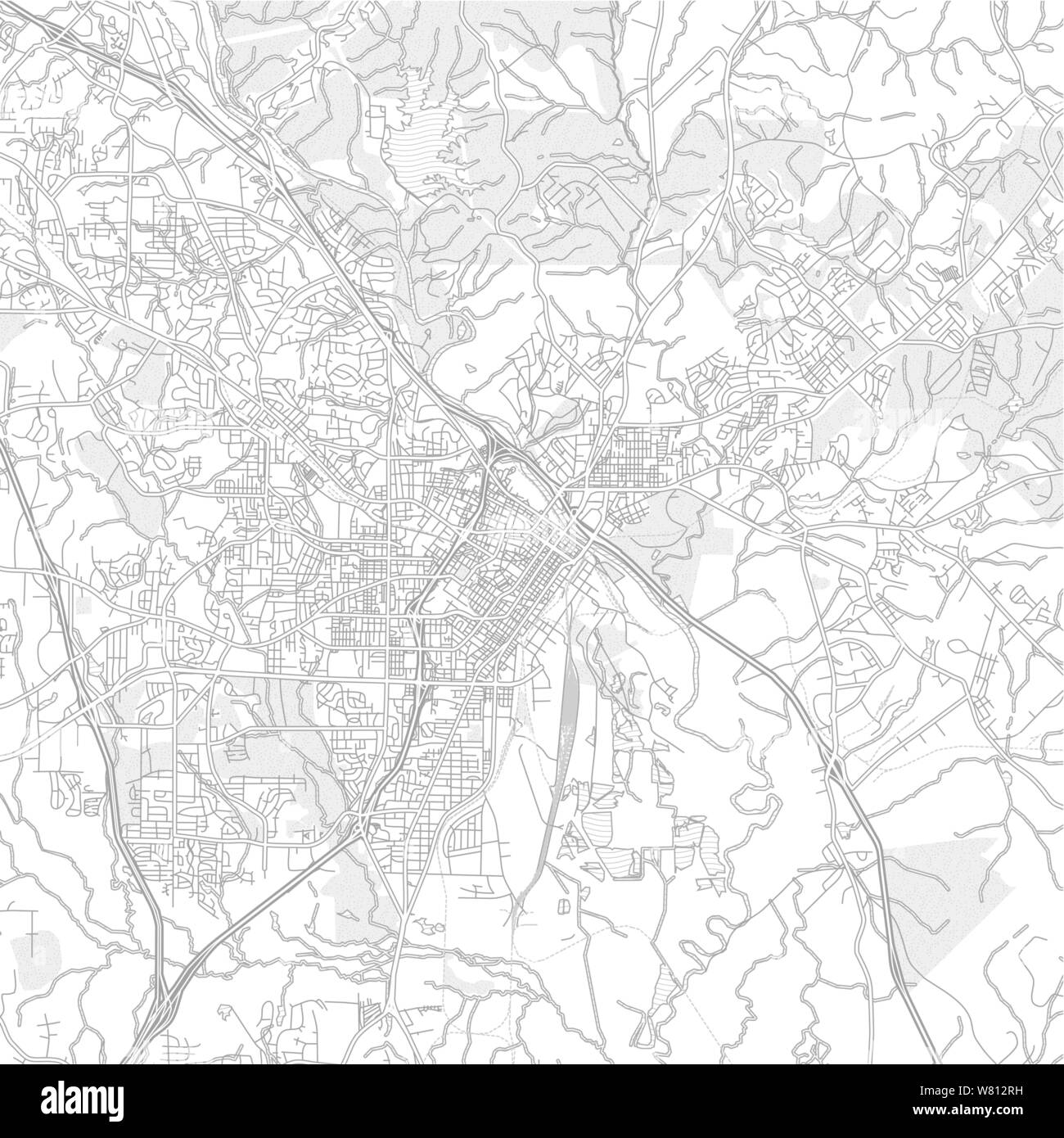 Macon, Georgia, USA, bright outlined vector map with bigger and minor ...