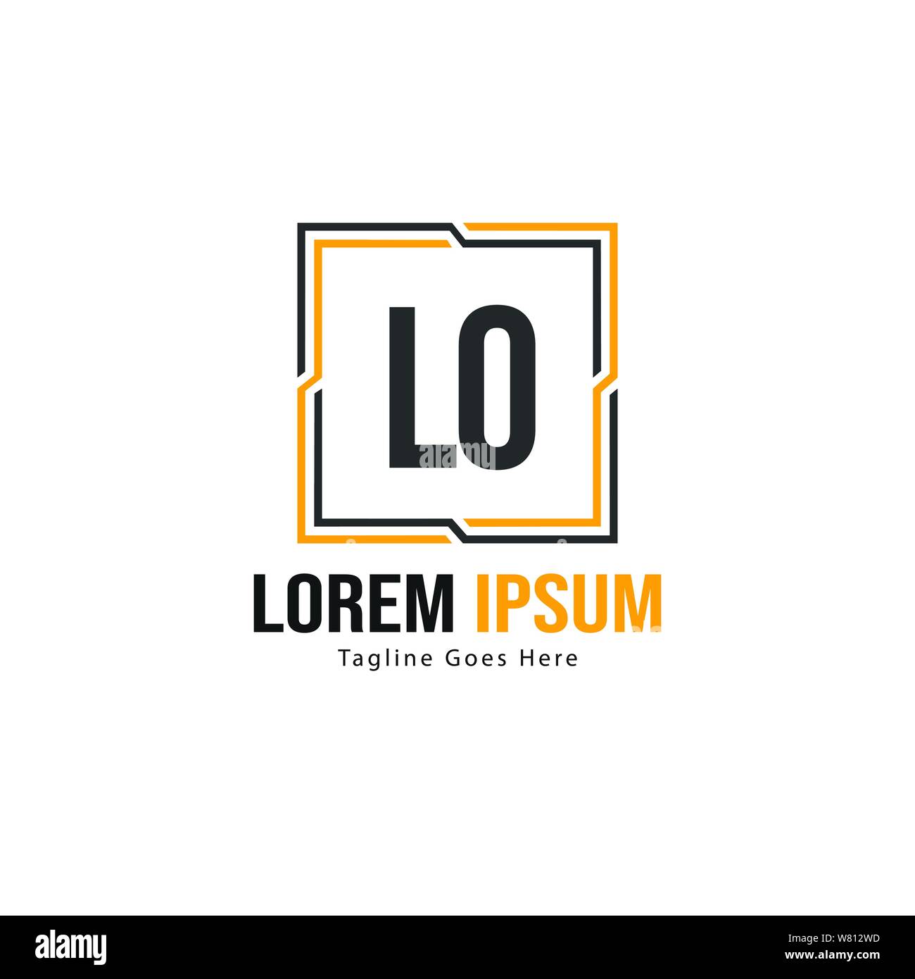 Initial LO logo template with modern frame. Minimalist LO letter logo ...