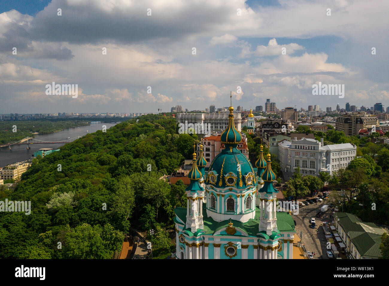 Aerial top view of Saint Andrew's church from above Stock Photo - Alamy