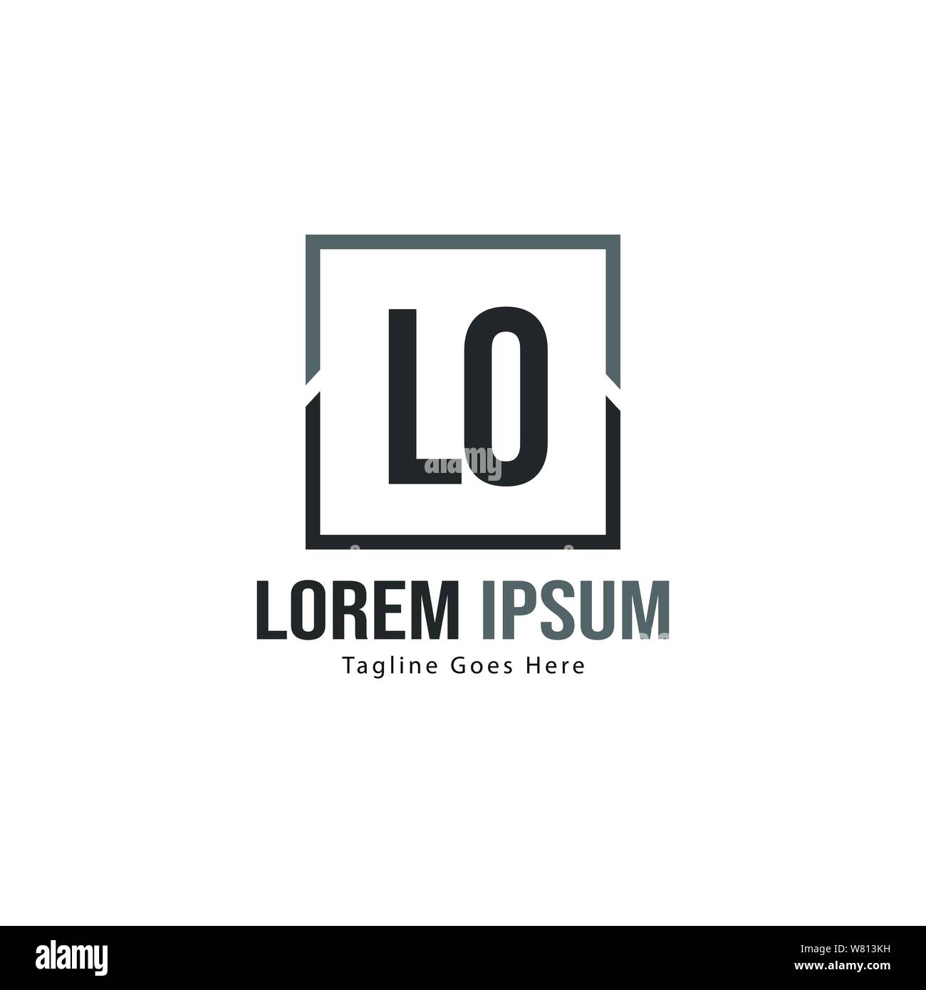 Initial LO logo template with modern frame. Minimalist LO letter logo ...