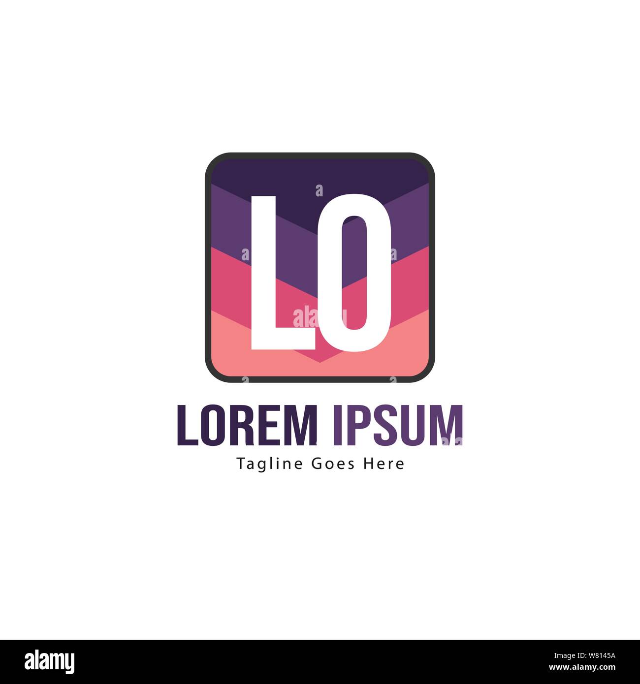 Initial LO logo template with modern frame. Minimalist LO letter logo ...