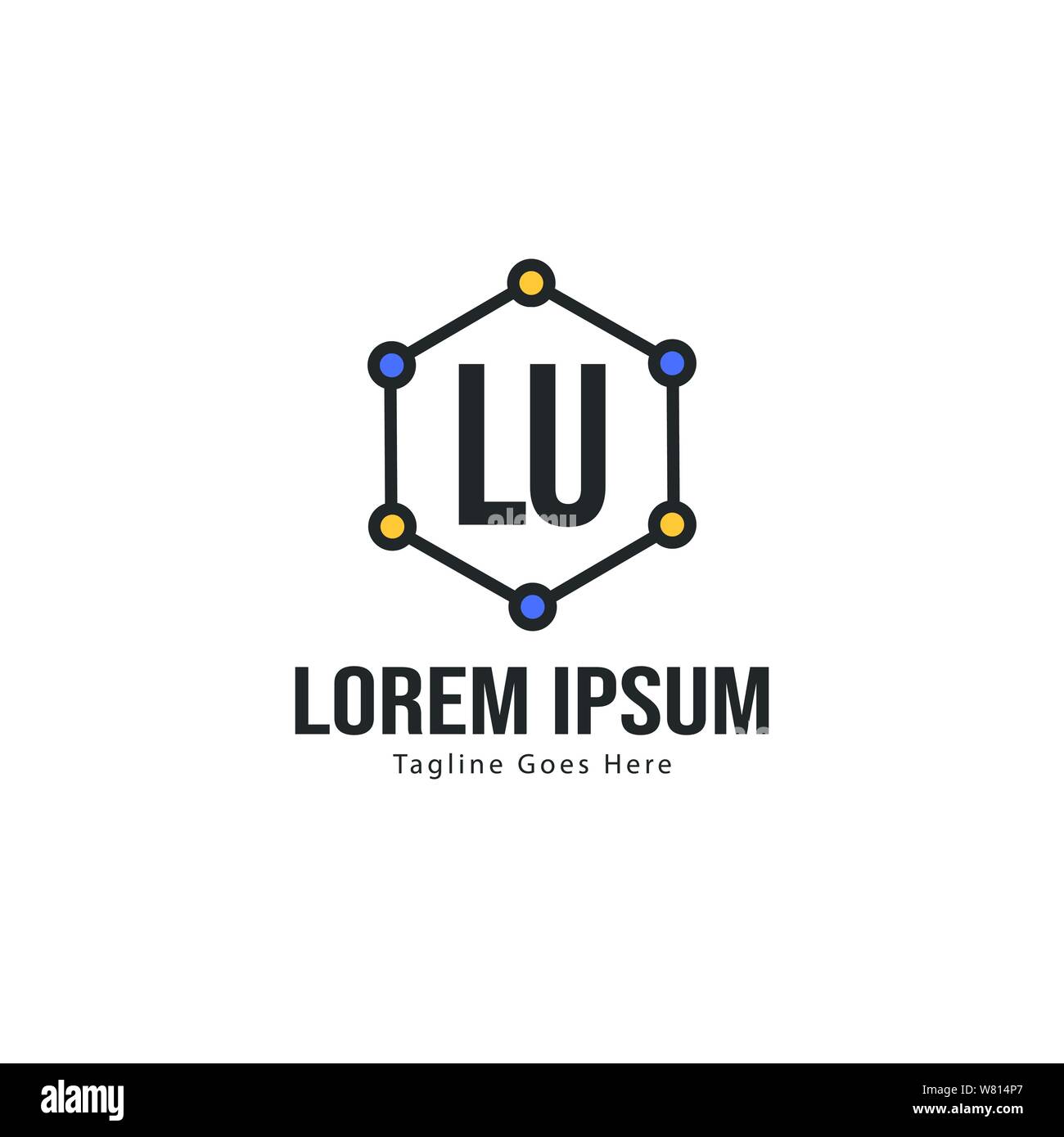Initial LU logo template with modern frame. Minimalist LU letter logo ...