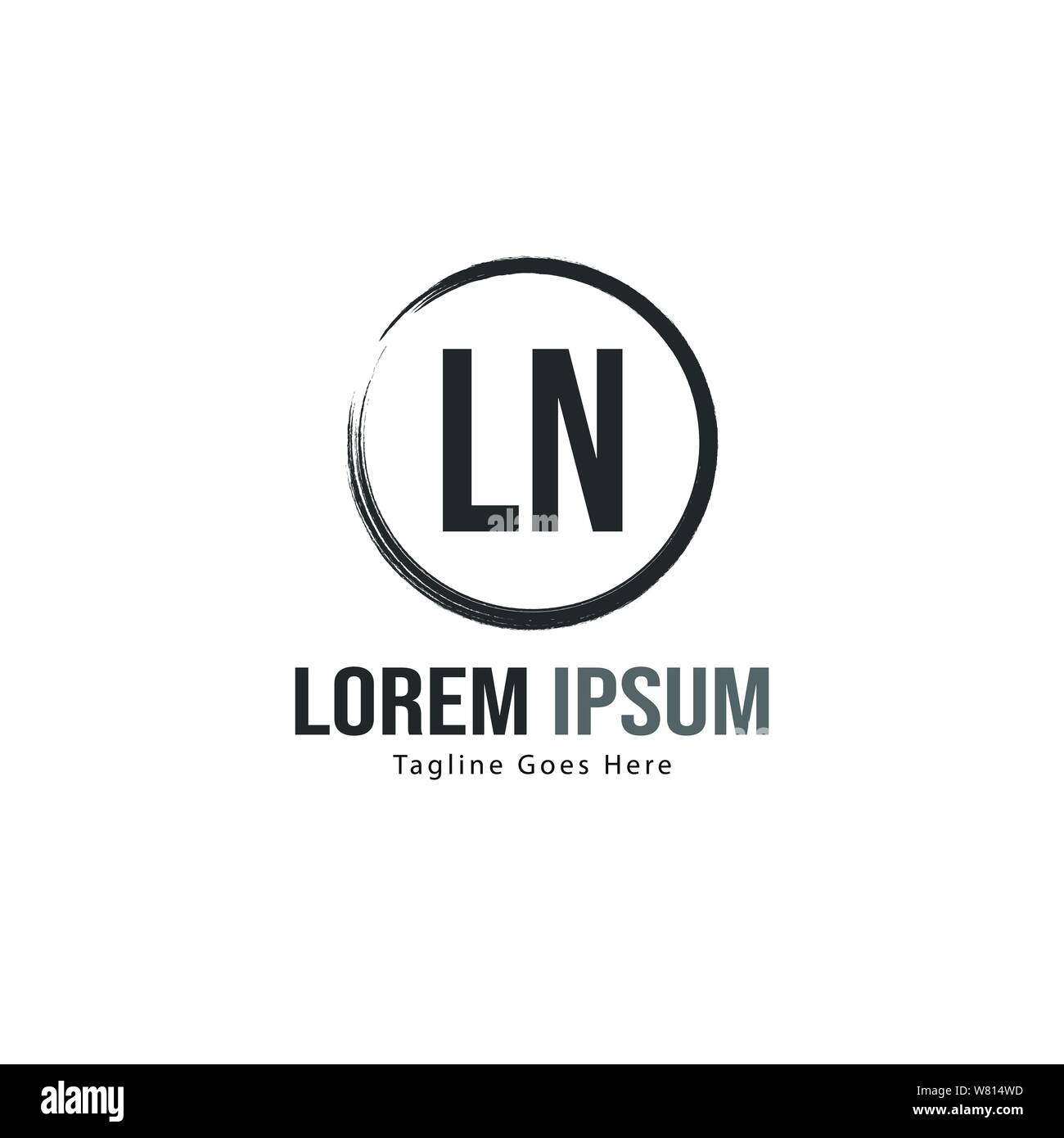 Initial LN logo template with modern frame. Minimalist LN letter logo ...